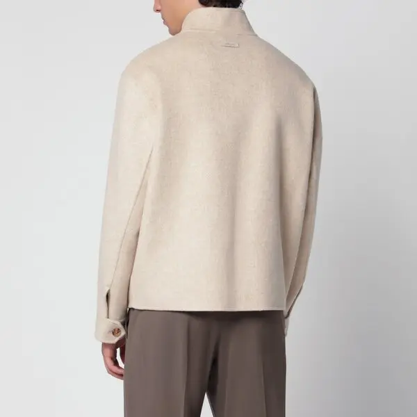 LARDINI Zip-up Jacket In Wool And Cashmere
