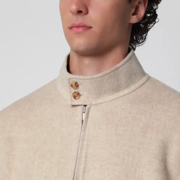 LARDINI Zip-up Jacket In Wool And Cashmere