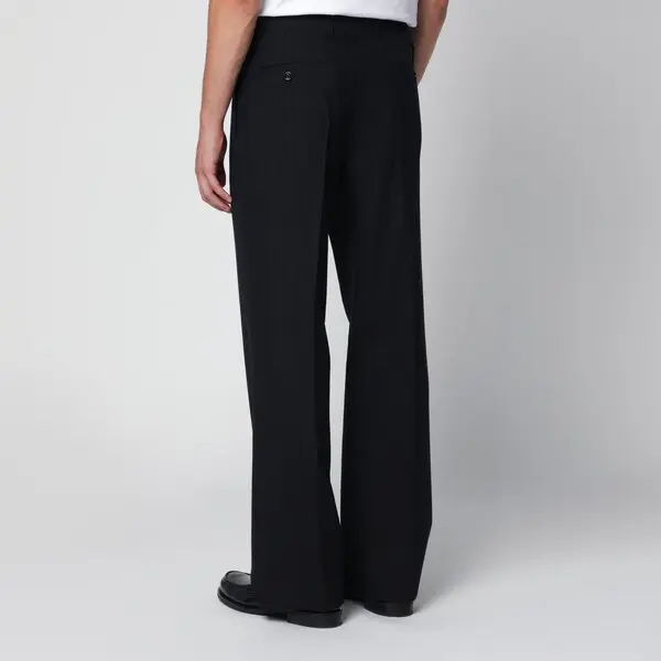 LARDINI Pleated Trousers With Pinstripe Pattern