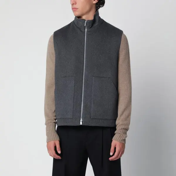 LARDINI Wool And Cashmere Zip-up Vest