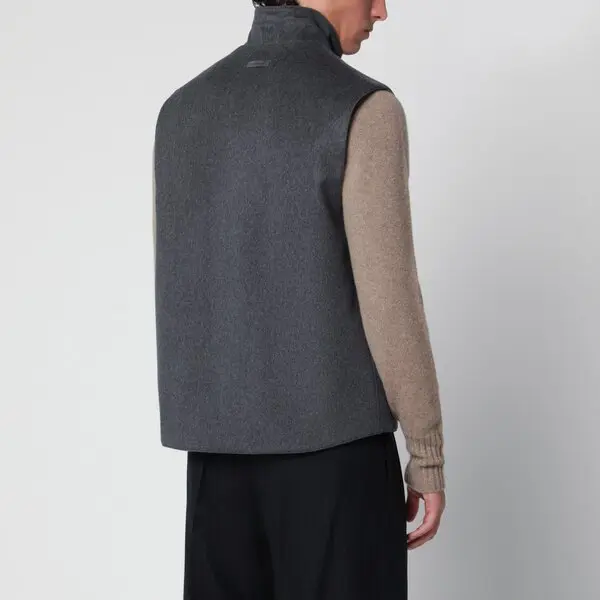 LARDINI Wool And Cashmere Zip-up Vest