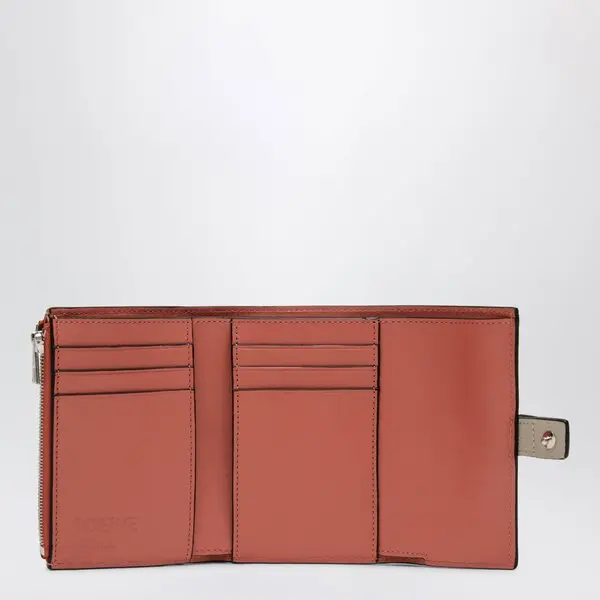 Loewe Small Vertical Wallet In Light Oat / Honey Grained Leather