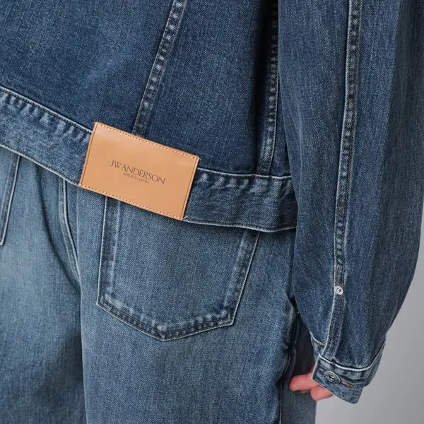 JW Anderson Denim Jacket With Ribbed Collar
