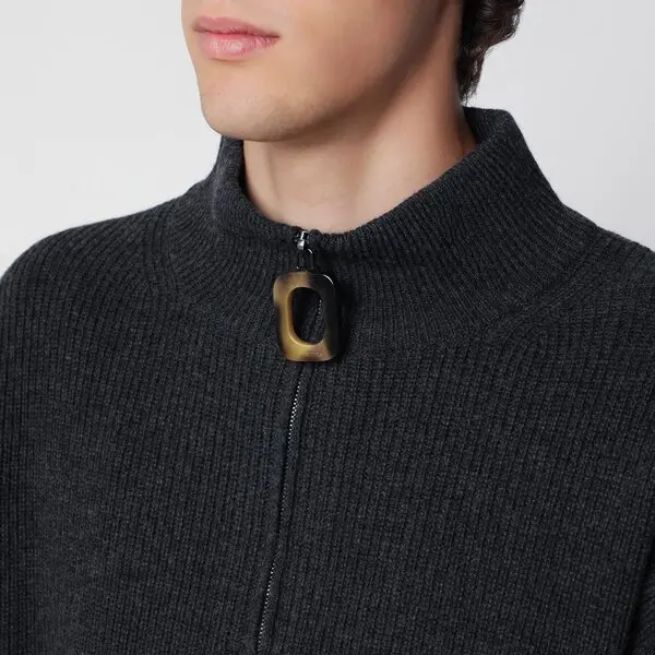 JW Anderson Dark Half-zip Sweater In Wool Blend