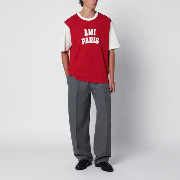 AMI Paris Ruby T-shirt With Logo Embroidery - Red