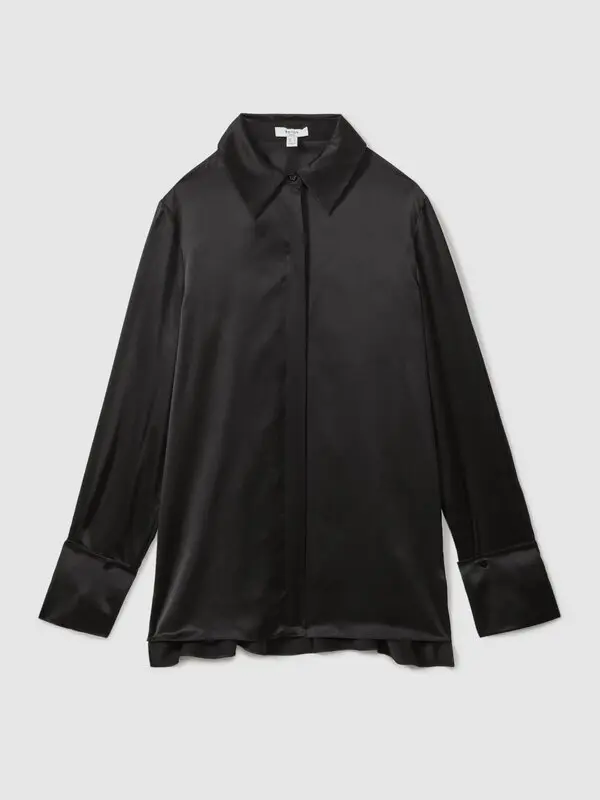 REISS Silk Double-cuff Button-through Shirt