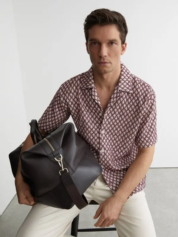 REISS Cotton-blend Embroidered Crochet Shirt
