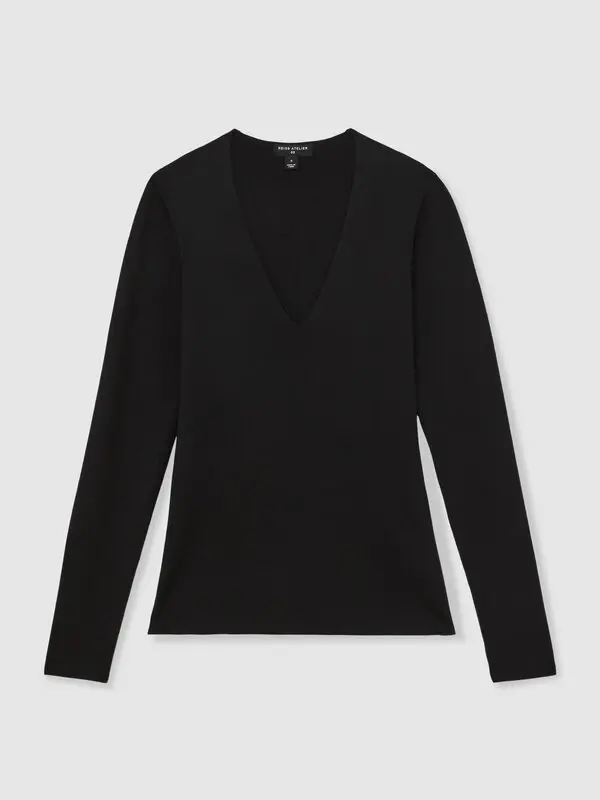 REISS Atelier Knitted Silk-blend Top