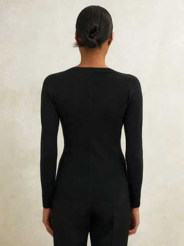 REISS Atelier Knitted Silk-blend Top
