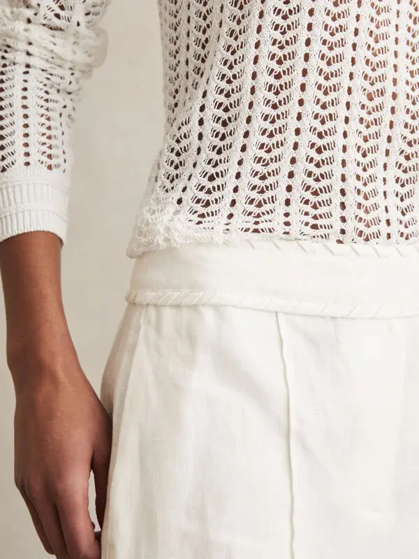 REISS Linen Whipstitch Shorts