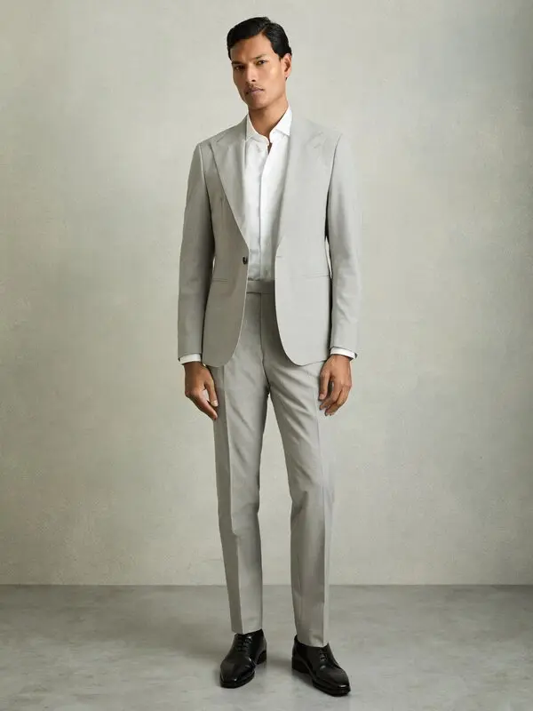 REISS Puppytooth-check Suit Trousers Slim-fit