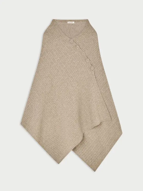 BY MALENE BIRGER Liza Wool Cape - Grey Brown Melange