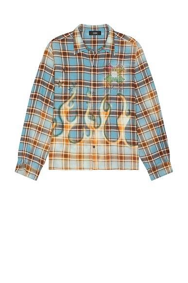 Amiri Ma Quad Flames Flannel Shirt