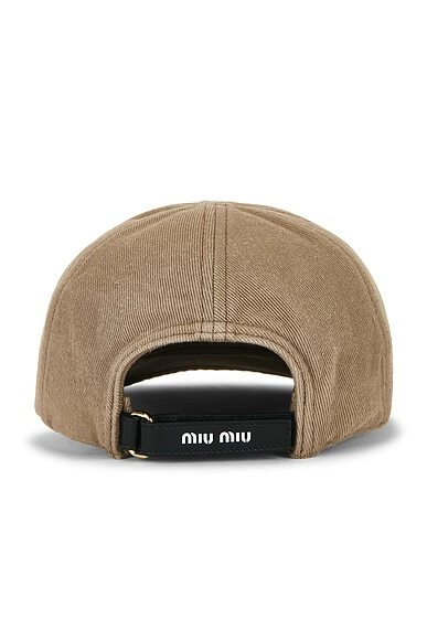 Miu Miu Drill Washed Soft Calf Baseball Cap