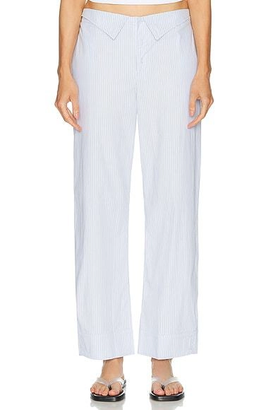 DEIJI STUDIOS Collar Point Pant - Mist Stripe
