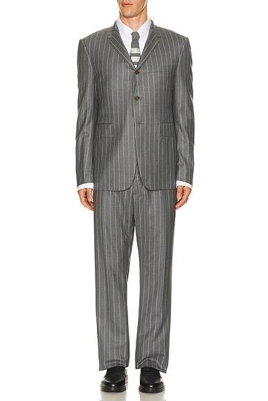 Thom Browne Fit Wool Flannel Chalk Stripe Blazer