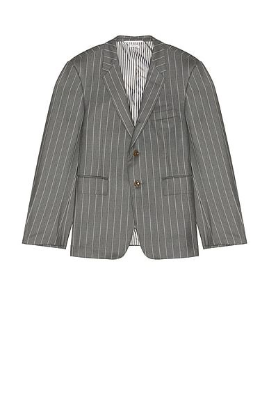 Thom Browne Fit Wool Flannel Chalk Stripe Blazer