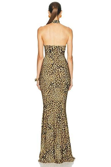 Norma Kamali Halter Turtle Fishtail Gown