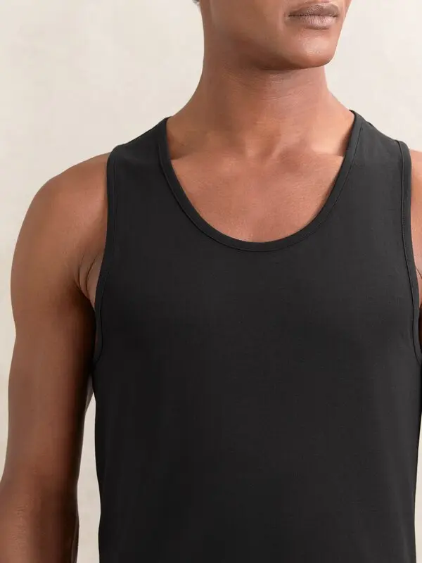 REISS White & Black Cotton Loungewear Vests