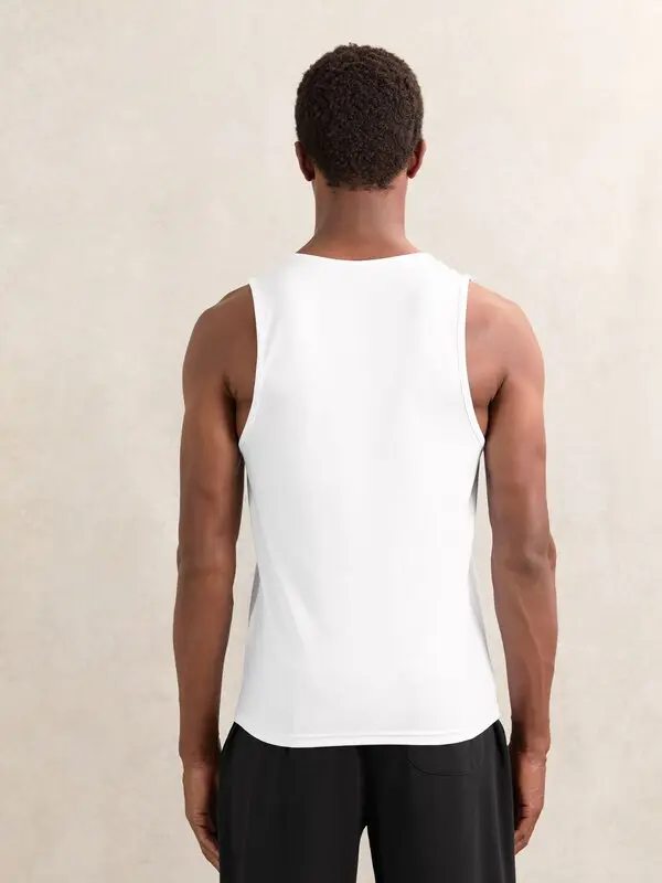REISS White & Black Cotton Loungewear Vests
