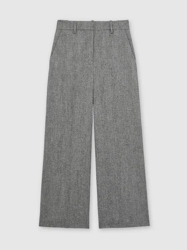 REISS Wide-leg Textured Suit Trousers