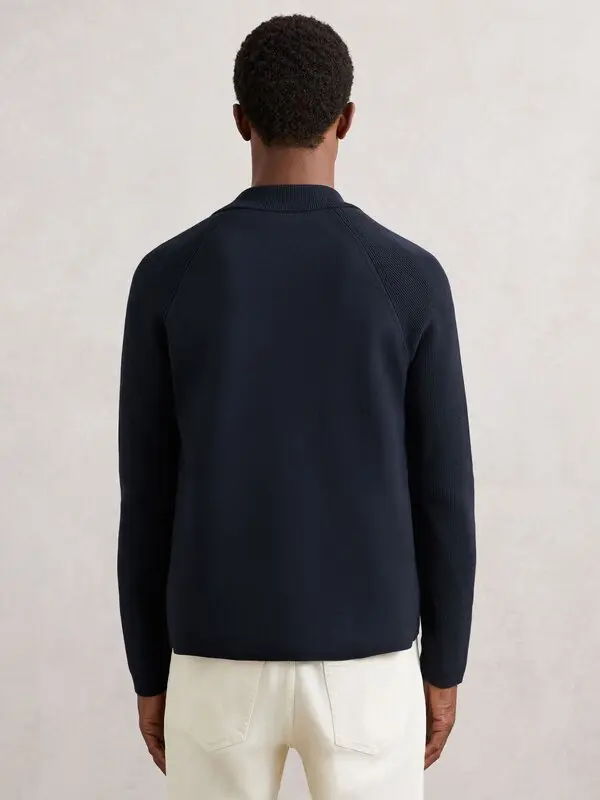 REISS Fitzgerald Button-through Cardigan With Raglan Sleeves