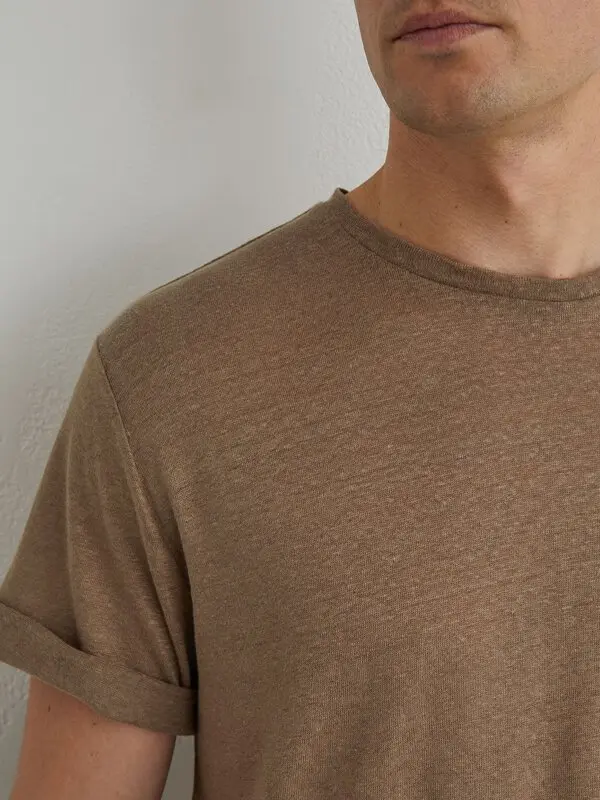 REISS Linen Relaxed-fit Crew-neck T-shirt