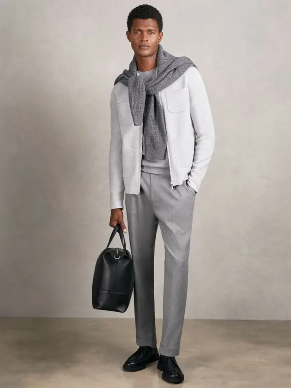 REISS Four-pocket Zip-through Cardigan