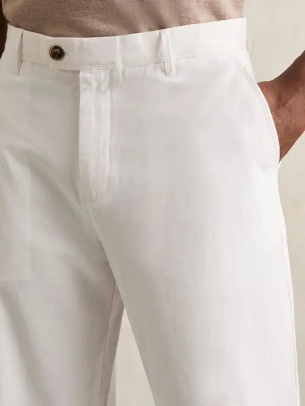 REISS Cotton-linen Relaxed-fit Trousers