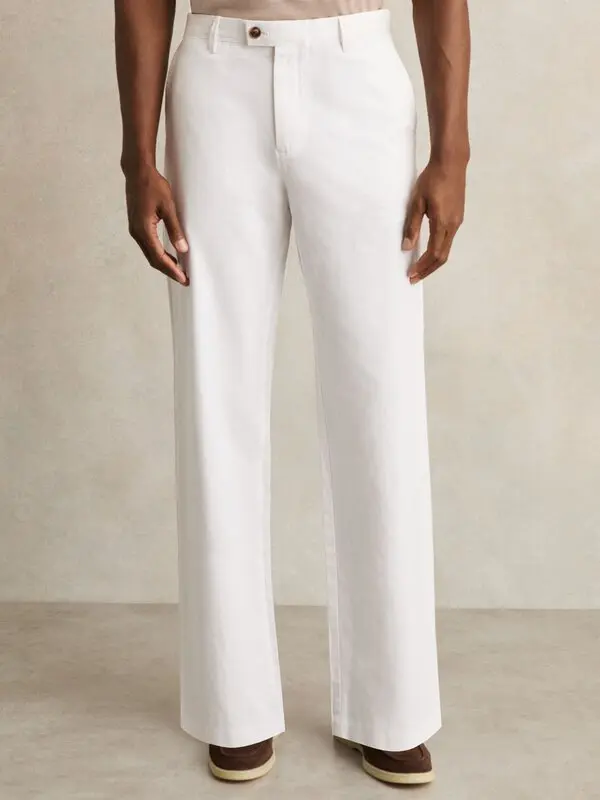 REISS Cotton-linen Relaxed-fit Trousers