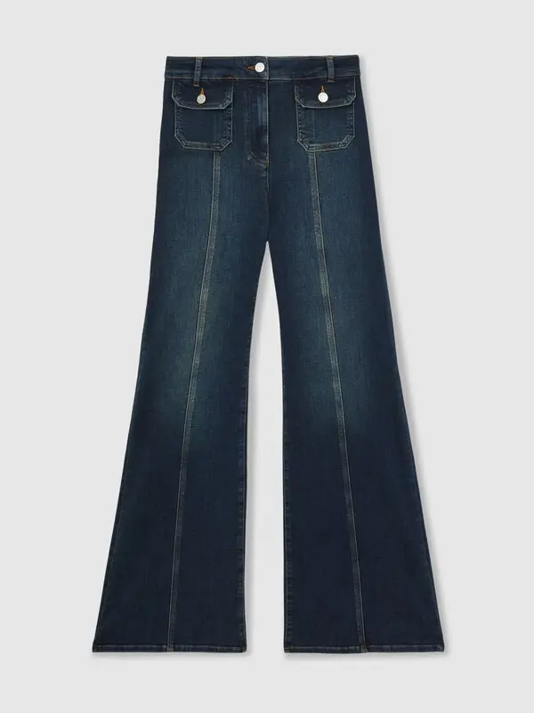 REISS Button-pocket Flared Jeans