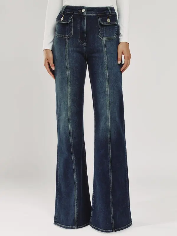 REISS Button-pocket Flared Jeans