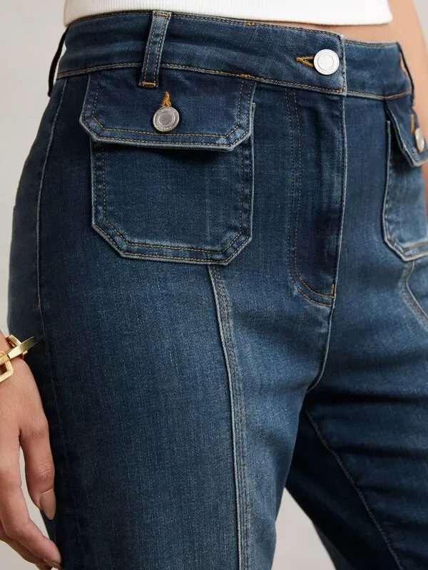 REISS Button-pocket Flared Jeans