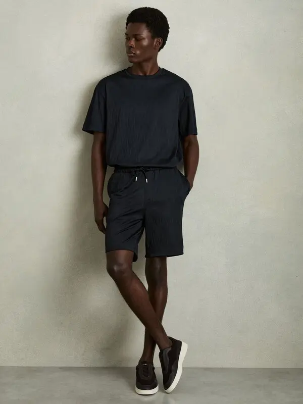 REISS Wave Jacquard Drawstring Shorts