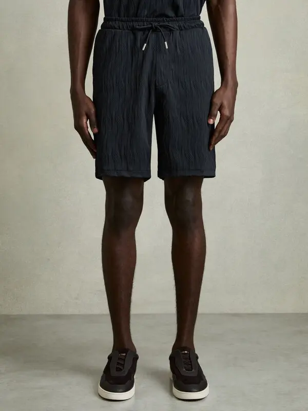 REISS Wave Jacquard Drawstring Shorts