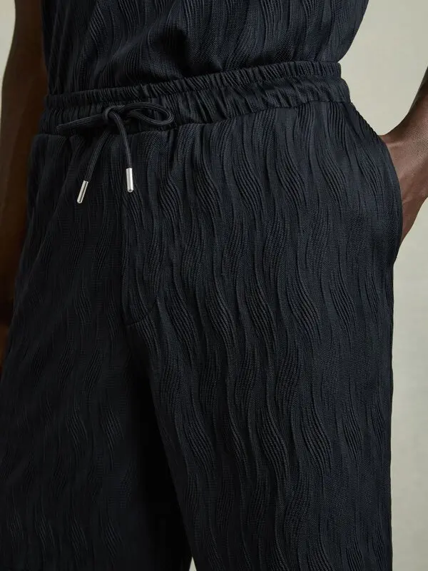 REISS Wave Jacquard Drawstring Shorts