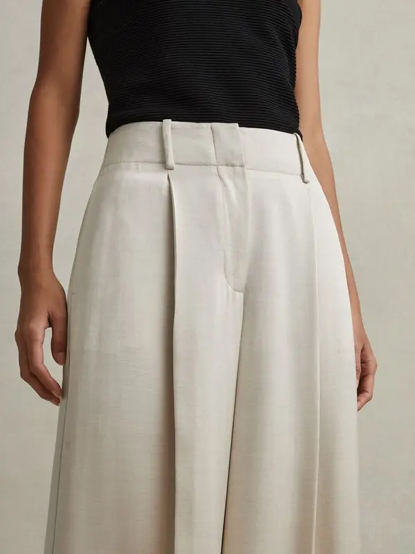 REISS Satin Wide Leg Trousers