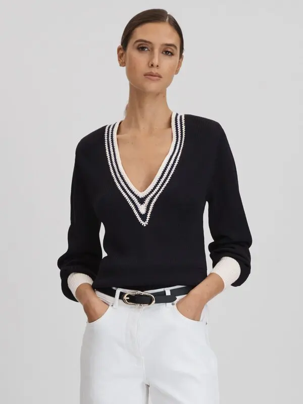 REISS Tammy Crochet Jumper