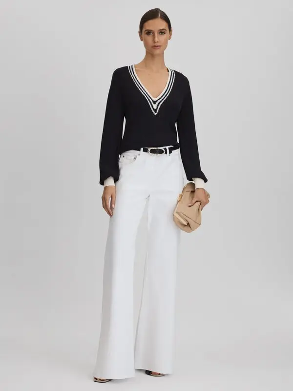 REISS Tammy Crochet Jumper