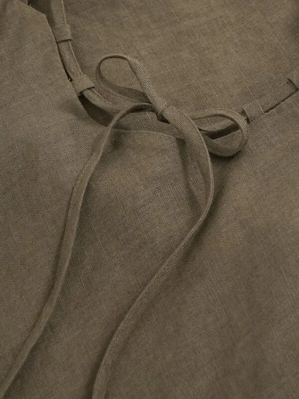 REISS Linen Double-strap Slip Dress