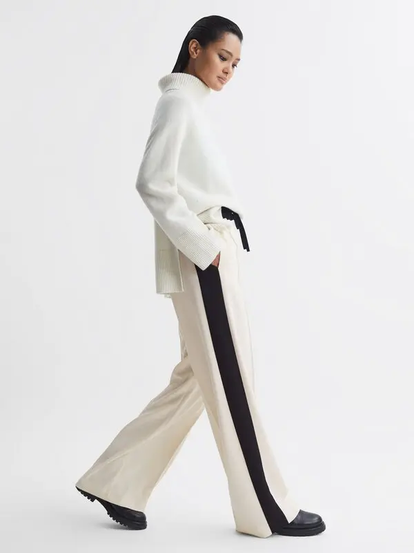 REISS May Leg Contrast Stripe Drawstring Trousers