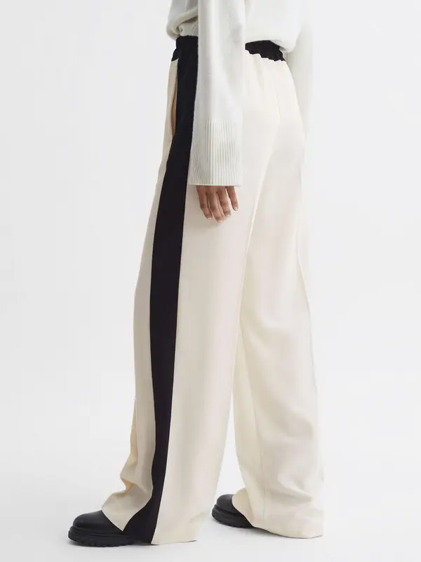 REISS May Leg Contrast Stripe Drawstring Trousers