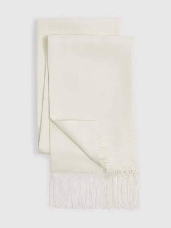 REISS Silk Fringed Scarf
