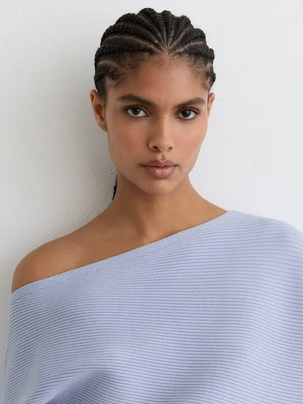 REISS Asymmetric Draped Knitted Jumper