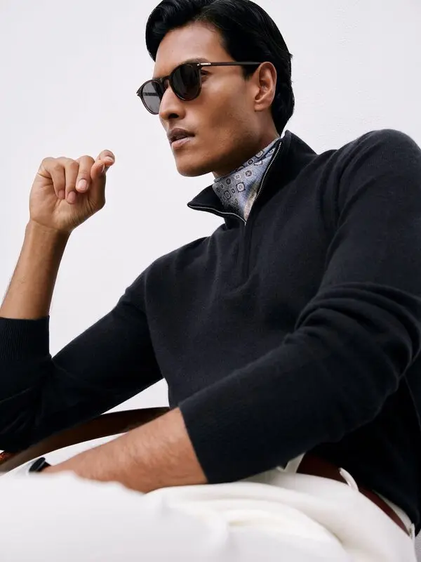 REISS Atelier Cashmere Half-zip Jumper