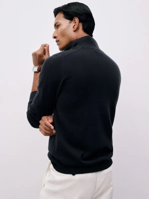 REISS Atelier Cashmere Half-zip Jumper