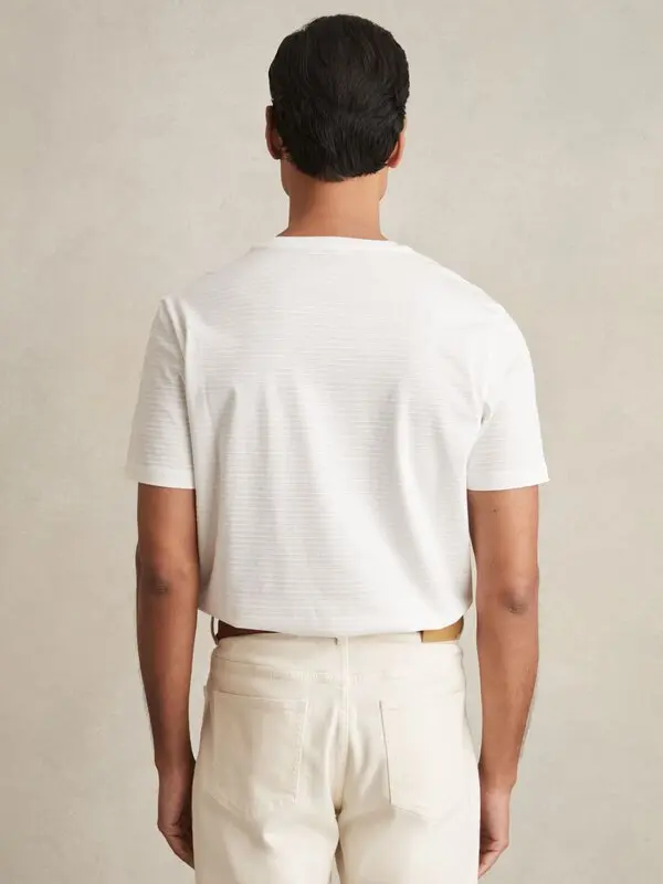 REISS Mercerised Cotton Ribbed T-shirt