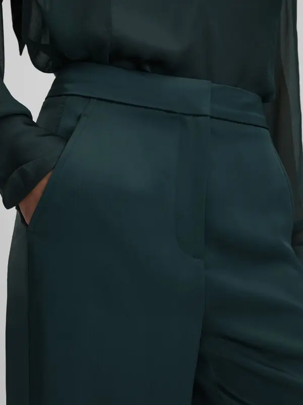 REISS Satin Wide Leg Trousers