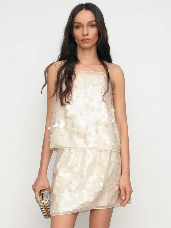 REISS Sequin Mini Skirt