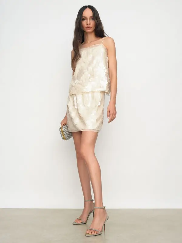 REISS Sequin Mini Skirt